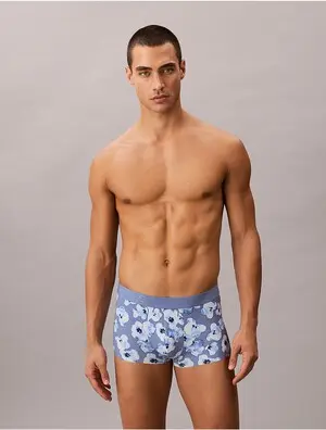 Calvin Klein Black Print Low Rise Trunk - Buttercup Floral Blue Tulip