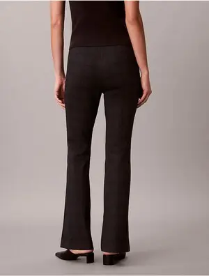 Calvin Klein Ponte Slim Flared Pants - Black/ Plaid