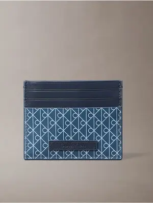 Calvin Klein Allover Emblem Logo Card Case - Blue Nights