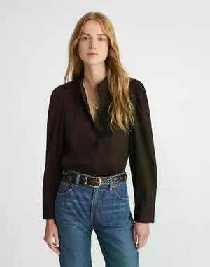 Band Collar Shirts For Women