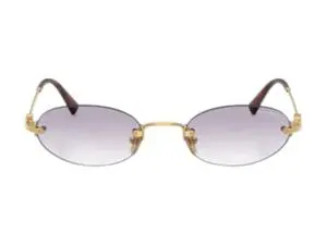 Miu Miu Oval Sunglasses - Gold/clear Gradient Dark Gray (0mu A54s 5ak04o)