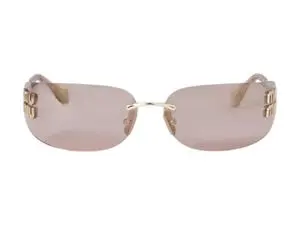 Miu Miu Irregular Sunglasses - Gold Light Purple Brown (0mu 54ys 5ak06i)