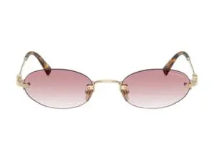 Miu Miu Oval Sunglasses - Pale Gold (0mu A54s Zvn70o)