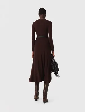 Maje Cable-knit Maxi Dress With Buttons