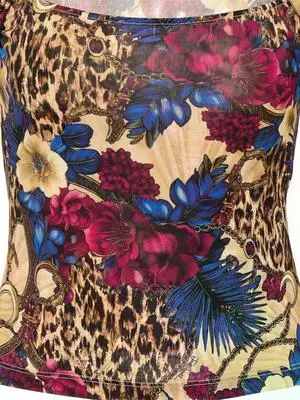 Just Cavalli Mix-print Keyhole Top