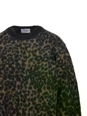 NUDE Leopard-print Balloon Sleeve Sweater - Green