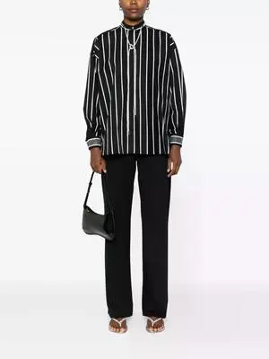 Pinko Striped Rhinestone-covered Shirt