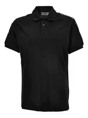 Versace Tape-detail Polo Shirt - Black