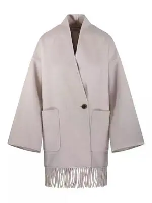 THE DYNAMIS STUDIO Fringed Patch-pocket Coat - Neutrals