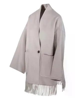 THE DYNAMIS STUDIO Fringed Patch-pocket Coat - Neutrals