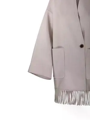 THE DYNAMIS STUDIO Fringed Patch-pocket Coat - Neutrals