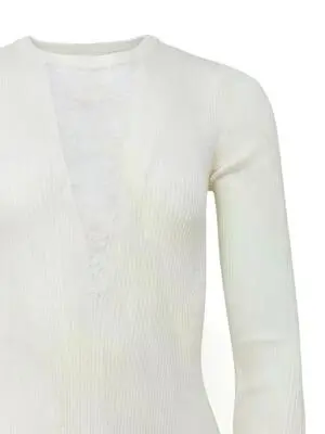FLEUR DU MAL Quinn Lace-insert Ribbed Bodysuit - Neutrals