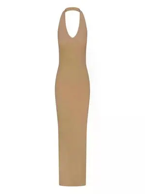 Eterne Halter Maxi Dress - Neutrals