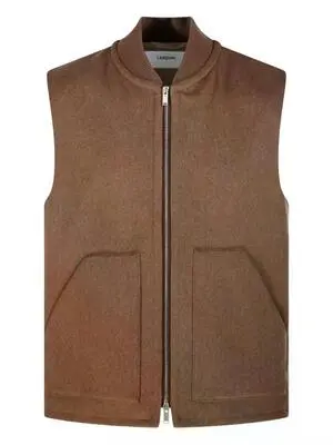 LARDINI Zip-front Gilet With Pouch Pockets