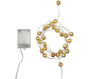 LUMABASE Led Mini String Lights With Gold Balls - One-color