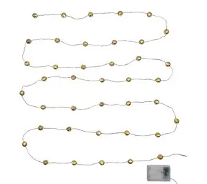 LUMABASE Led Mini String Lights With Gold Balls