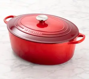 LE CREUSET As Is 8-qt Oval Dutch Oven With Cast Iron Lid - One-color