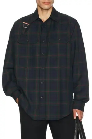 Alexander McQueen Harness Utility Shirt In Green