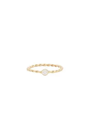 LOREN STEWART Spiral Diamond Band Ring - 14k Yellow Gold