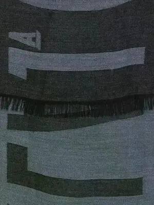 ALVIERO MARTINI 1° CLASSE Logo-detail Fringed-edges Scarf