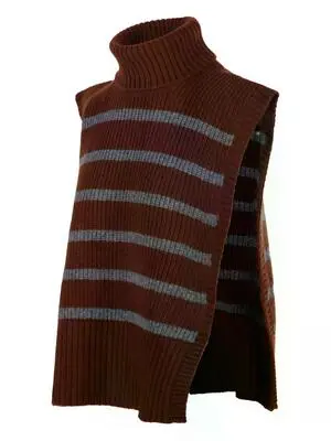 DAVANTINO Striped Turtleneck Sweater - Brown