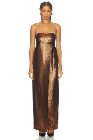SEV Metallic Long Open Dress