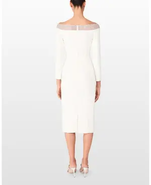 Jenny Packham Calypso Off-the-shoulder Embellished Midi Dress - Vanilla