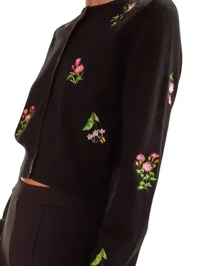 Cynthia Rowley Forget Me Not Cardigan - Black Multi