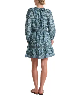 Vineyard Vines Long Sleeve Belted Dress - Edie Floral Balsam