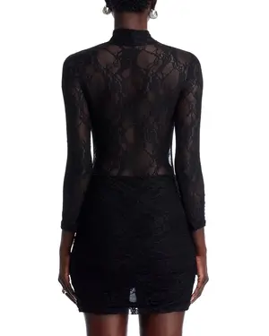 NIGHTCAP Drop Waist Lace Mini Dress - Black