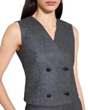 Theory Double Breasted Marled Wool Vest
