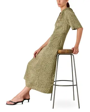Whistles Leopard Print Midi Dress