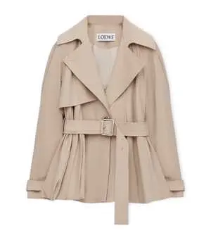 Loewe Cotton Belted Short Trench Coat