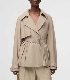 Loewe Cotton Belted Short Trench Coat - Beige