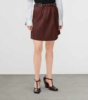 Loewe Cotton-silk Buckled Mini Skirt