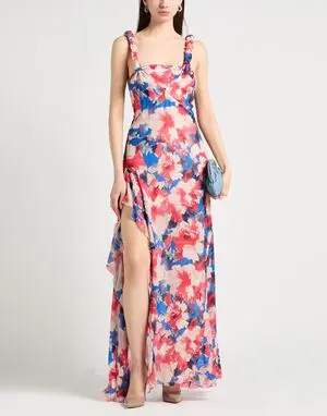Patrizia Pepe Multicolor Floral Print Viscose Maxi Dress With Ruffles