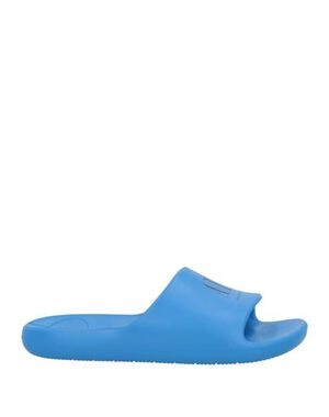 Armani Exchange Rubber Pool Slides With Logo - Azure