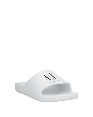 Armani Exchange Rubber Slides - White