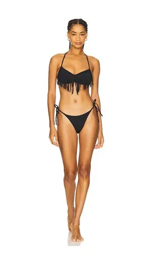 NIIHAI Fringe Bikini Set - Black