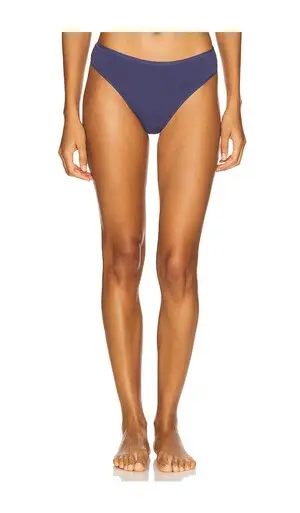 Natori Bliss Bare Cotton Thong In Navy - Vintage Navy