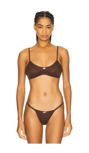 For Love & Lemons Elliana Bralette In Brown - Chocolate