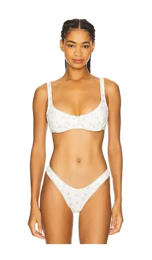 For Love & Lemons Elliana Underwire Bra - White