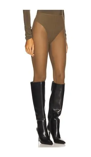 Norma Kamali Legging With Footie In Olive