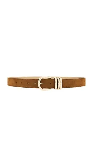 PETIT MOMENTS Polished Belt - Saddle Suede & Gold