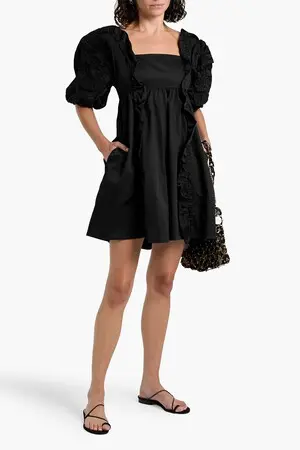 Farm Rio Ruffled Cotton-sateen Mini Dress