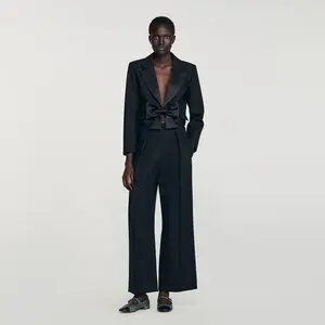 Sandro Wide-leg Trousers With Elastic Waist