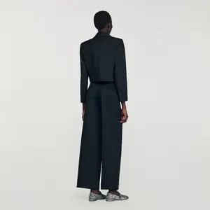 Sandro Wide-leg Trousers With Elastic Waist
