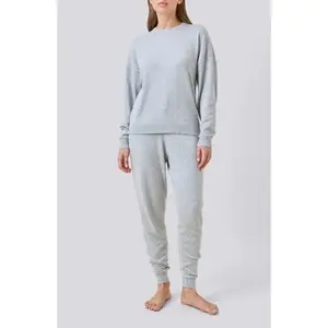 PAPINELLE Cotton & Cashmere Crewneck Pajama Top - Grey