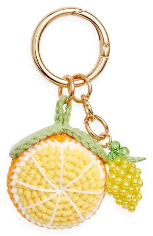 Chelsea28 Crochet Bag Charm - Orange Multi- Gold