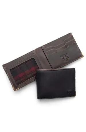 Will Leather Goods William Two Tone Bifold Wallet - Black/dark Brown
